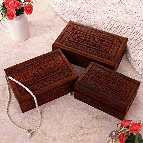 Handmade Traditional Design Filigree Magic Wooden Box #29742 | DesiClik ...