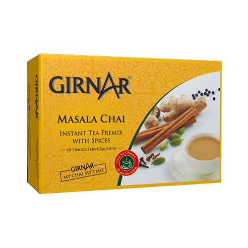 Girnar Masala Chai Instant Tea Premix w/ Spices - 10 Sachets x 14g ...