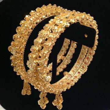 Golden Rose Bangles - Gulab-Phool Kada #27112 | DesiClik.com, USA