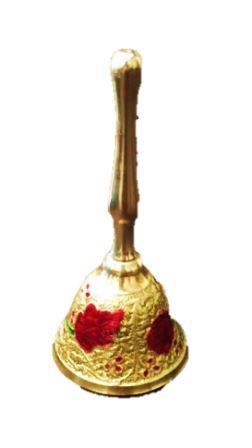 Golden Brass Meenakari Work Bell (Ghanti) for Puja #27681 | DesiClik ...
