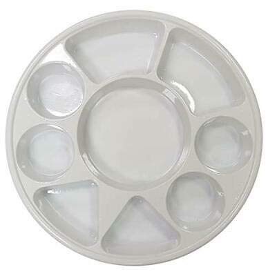 White 9 Compartment Disposable Plastic Plates - 100pcs Thali Trays ...