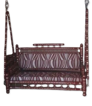 Traditional Indian Style Wooden Ceiling Jhula (Maroon) #29975 ...