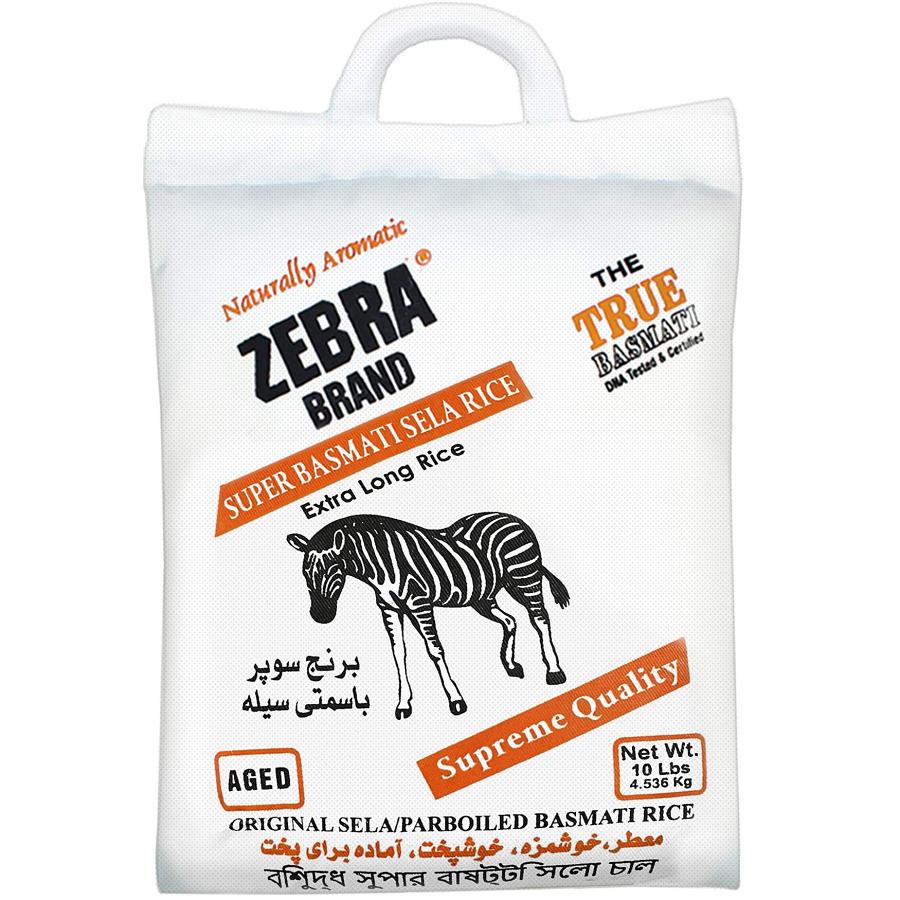 Zebra Brand Super Basmati Sella Parboiled Rice 10 lbs #45013 | DesiClik ...