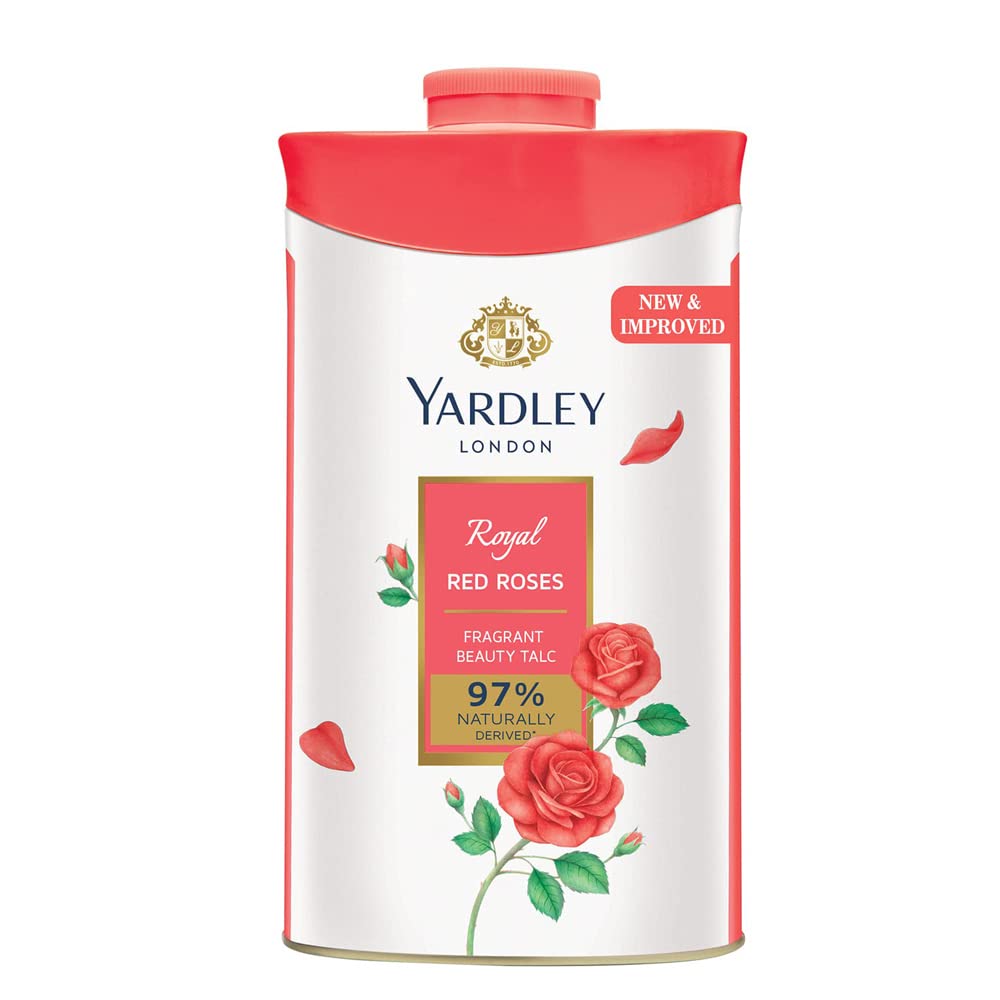 Yardley London RED ROSE Perfumed Deodorizing Talc Talcum Powder 100gm ...