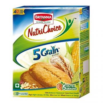 Britannia Nutrichoice 5 Grain 250 G #33014 | Buy Britannia Biscuits Online