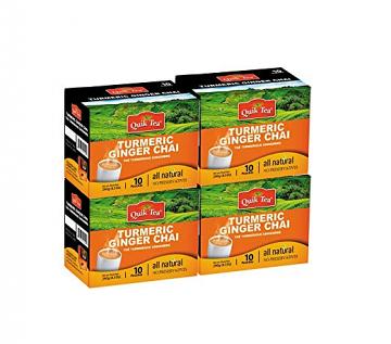 Quik Tea Turmeric Ginger Chai 10 Pouches 240 gm #37676 | DesiClik.com, USA