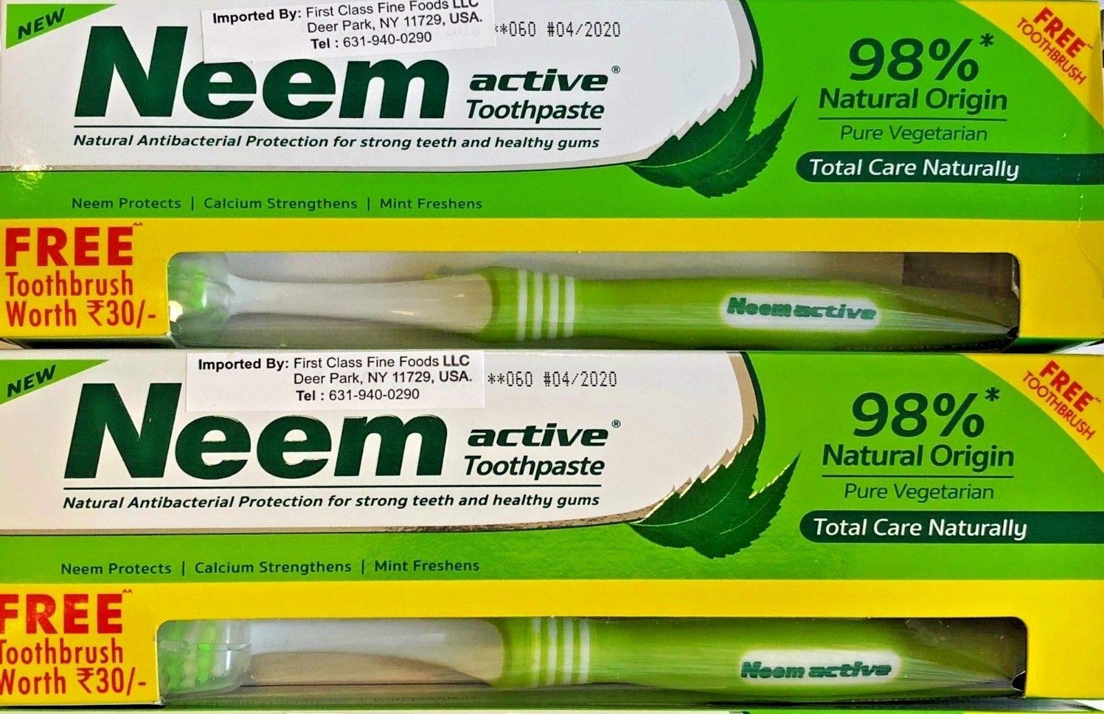 Neem Active Herbal Toothpaste w/ Pure Extract of Neem Herb 2 Pack (2 x ...