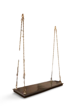 Traditional Style Wooden Indoor Ceiling Jhula w/ Stylish Brass Chains ...