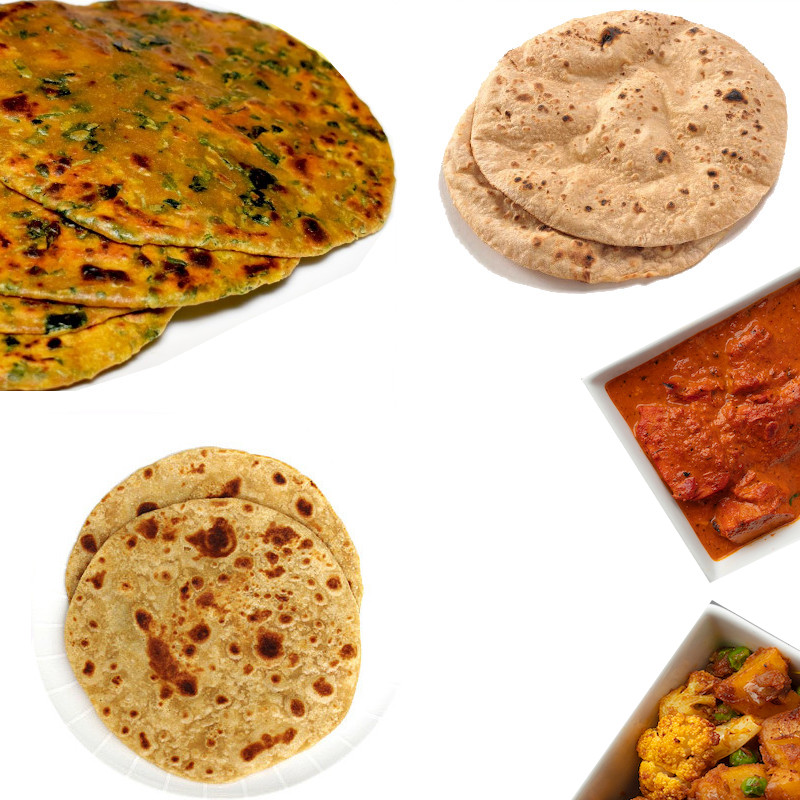 Fresh Roti & Paratha Sampler Assortment - 14 pcs #41583 | DesiClik.com, USA