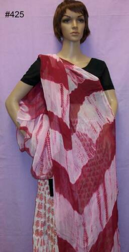 Red & Pink Shade Georgette Tie Dye Dupatta Chunni Scarf #43453 ...