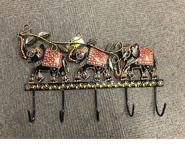 Wooden Handcrafted Rajasthani Pattern Elephant Design Key Holder #48268 ...