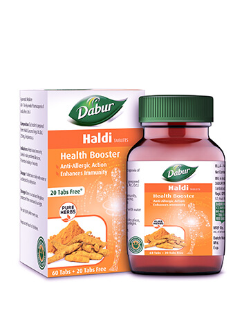Dabur Haldi Tablets 80 tab #55510 | DesiClik.com, USA