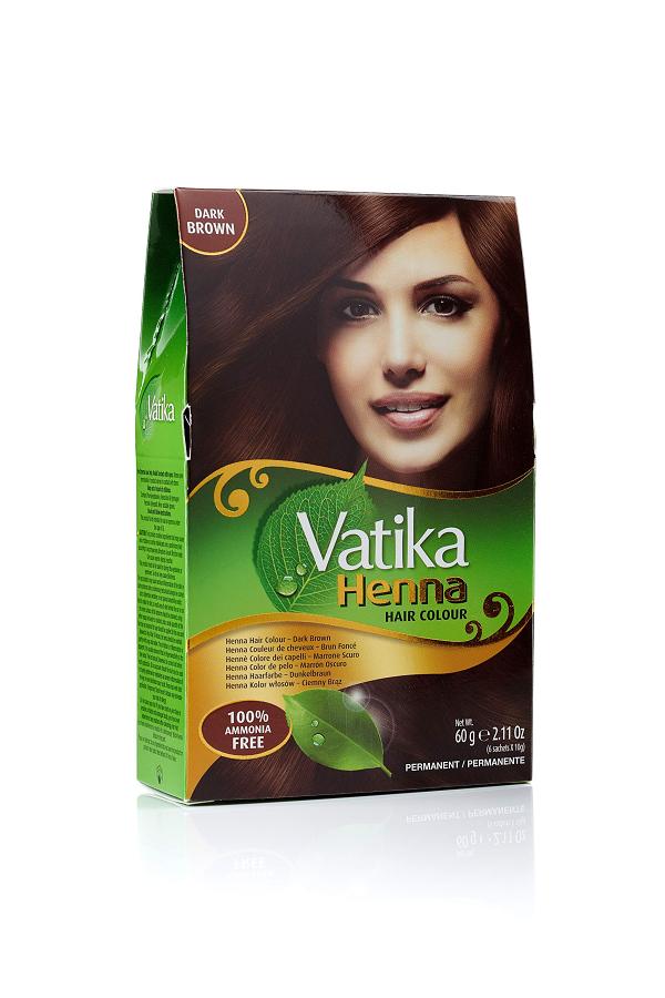 Vatika naturals Henna Hair Color - Dark Brown (Pack of 6) #58205 ...