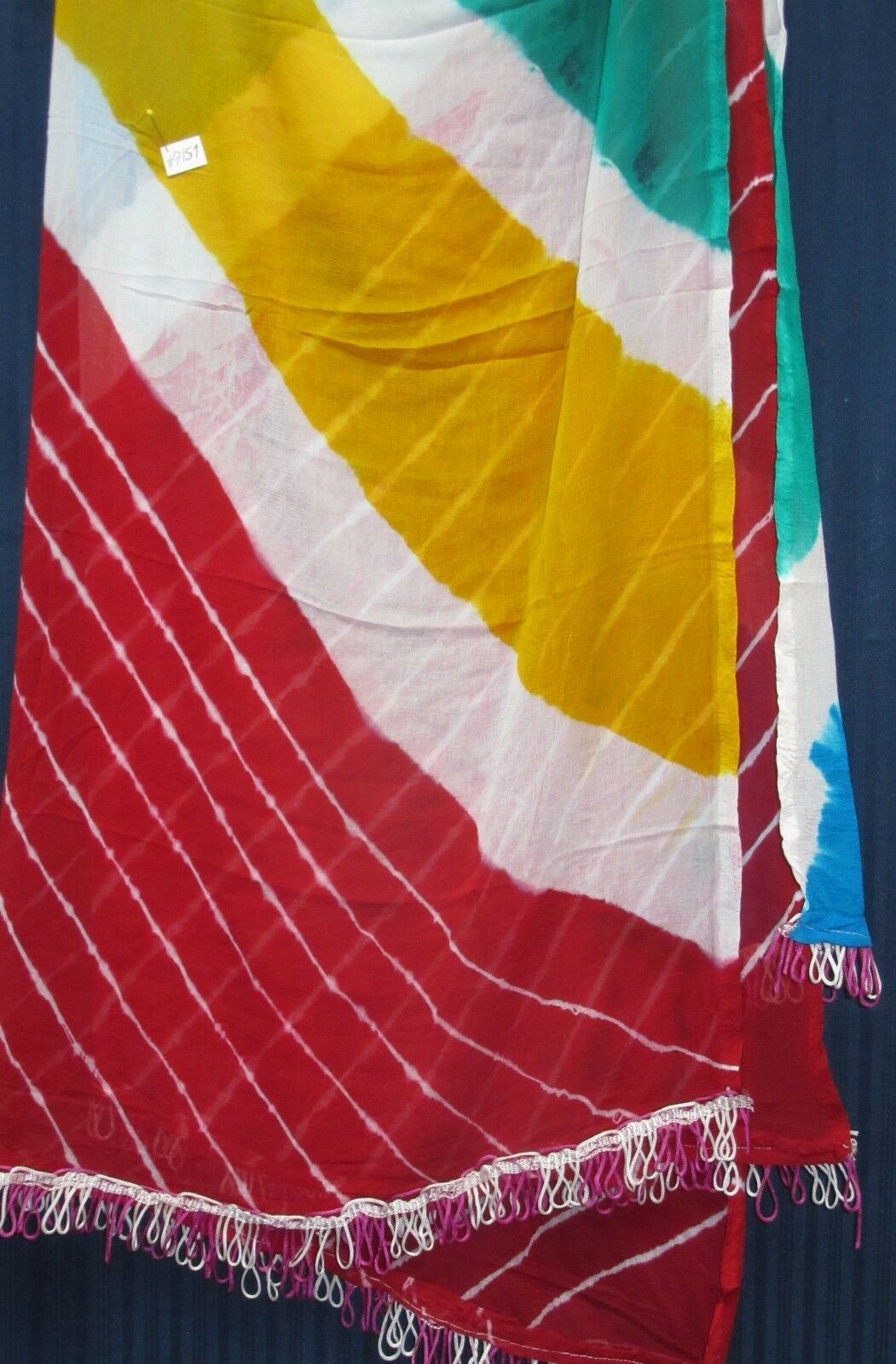 Multi Color Scarf in Georgette Tie Dye Indian Dupatta Chunni #37886 ...