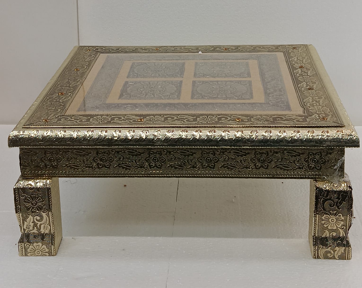 Golden Oxidized Traditional Rexin Desgin Carved Bajot - 12 - 18" #59077 ...