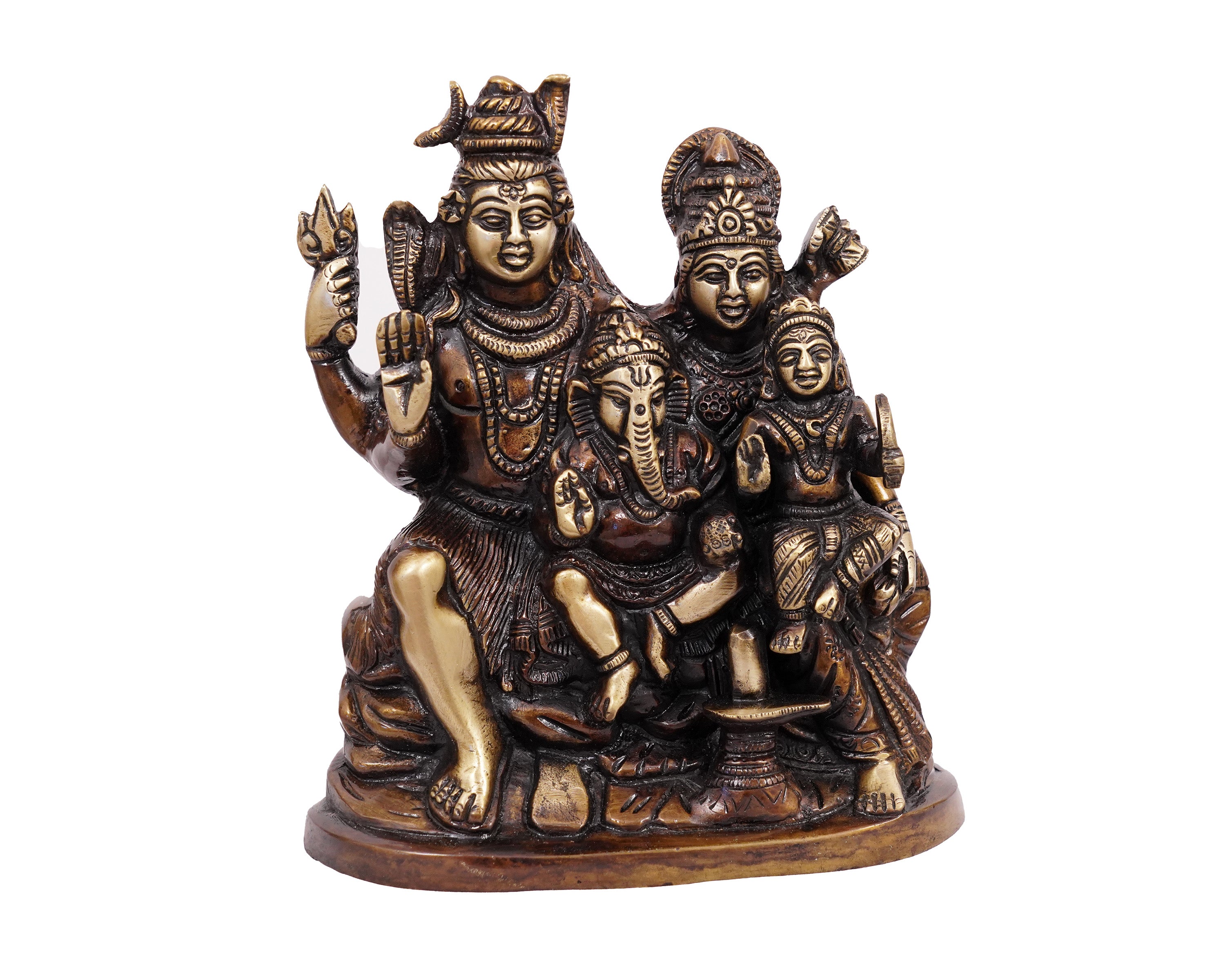 Shiv Parivar Parvati, Kartikeya, Ganesha Small Murti Brass Material for ...