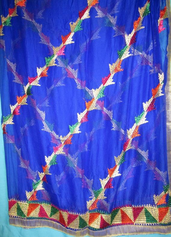 Solid Georgette Multi-Color Silk Detail Dupatta Chunni #32262 | Buy ...