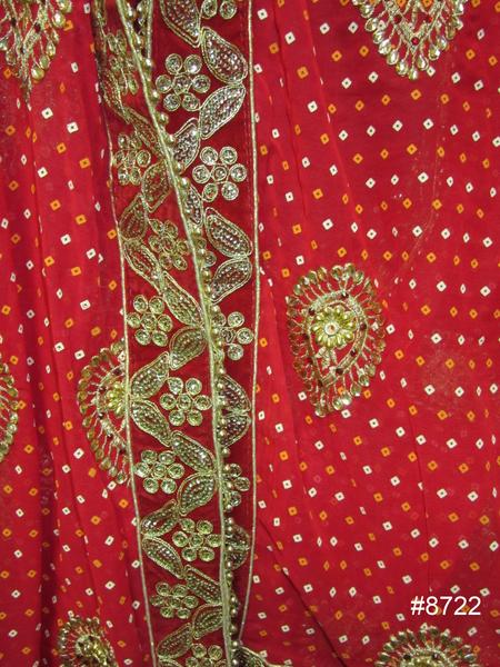 Heavy Work Red Bandhni Georgette Bridal Chuni Dupatta #38114 | DesiClik ...