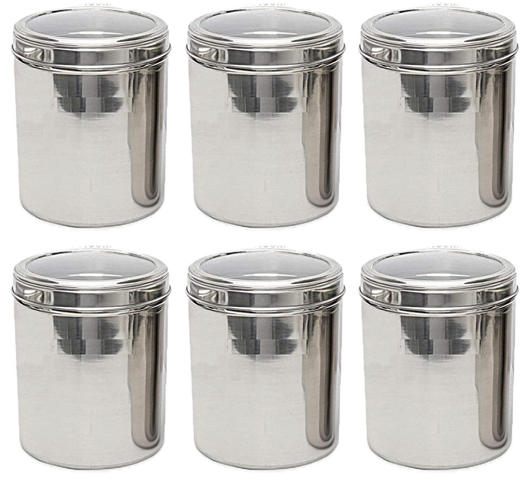 6 Pcs Stainless Steel Multipurpose Container Set with See Thru Lid 7 ...