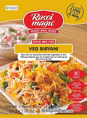 Rasoi Magic Spice Mix- Veg Biryani 50 gms #50862 | DesiClik.com, USA