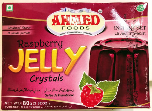 AHMED Halal Jello Vegetarian Crystal Jelly, Raspberry, 70g #54484 | DesiClik.com, USA