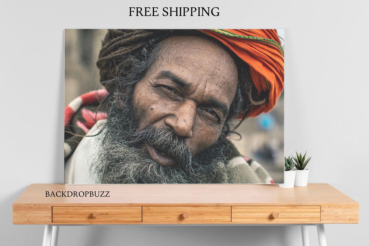 Indian Sadhu Landscape poster 28 × 18 inches #52295 | DesiClik.com, USA