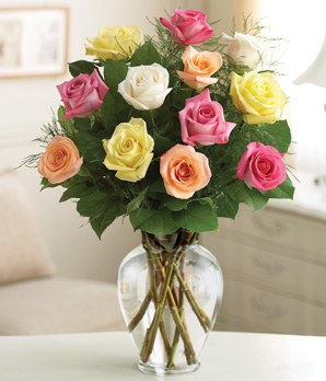 Rose Elegance™ Premium Long Stem Assorted Roses, Order Flowers #23056 ...
