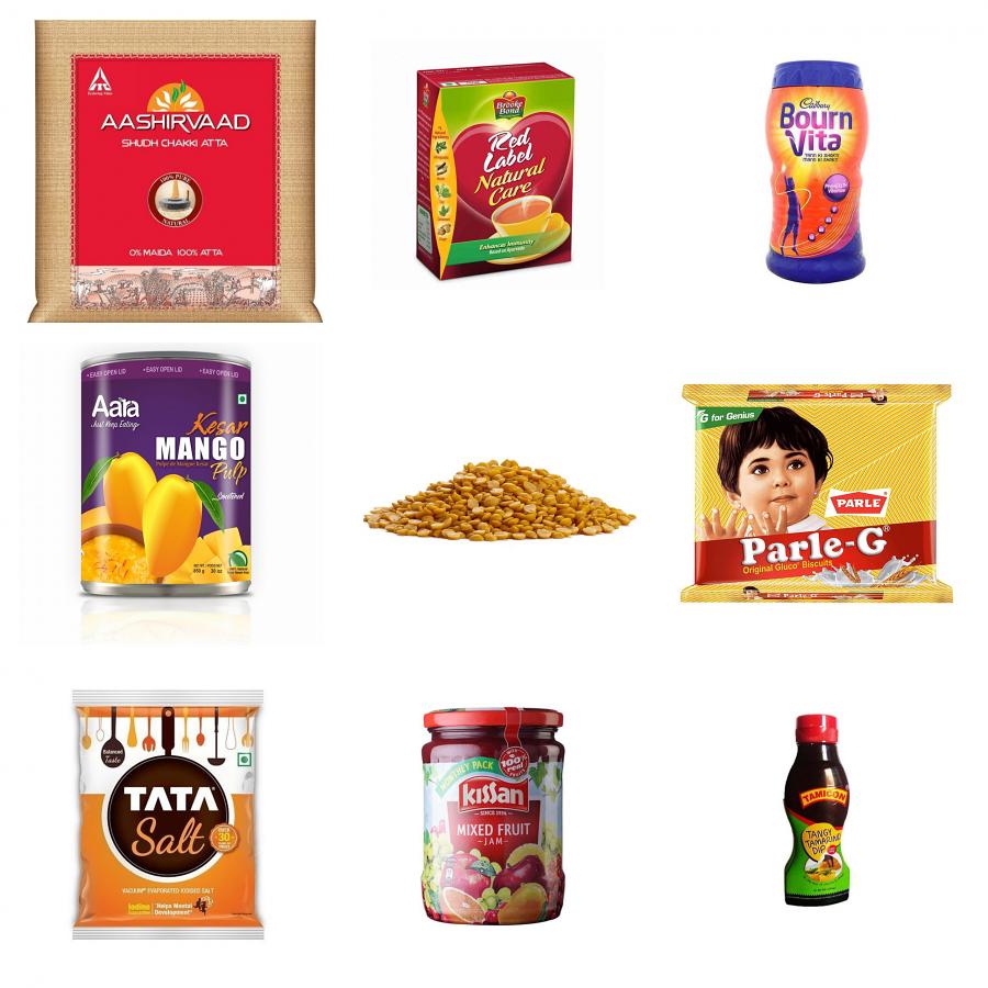 Combo Pack (Atta, Dal, Noodels, Tea, Biscuits, Snacks, Spice, Rice ...