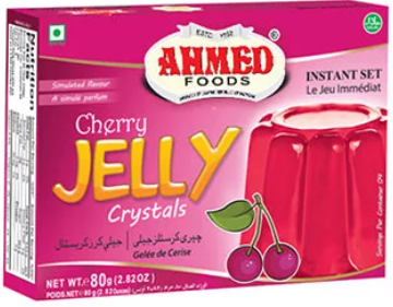 AHMED Halal Jello Vegetarian Crystal Jelly, Cherry, 70g #54485 | DesiClik.com, USA