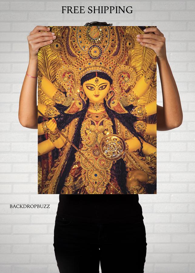 Maa Durga Statue Potrait Poster 18 × 28 inches #52394 | DesiClik.com, USA