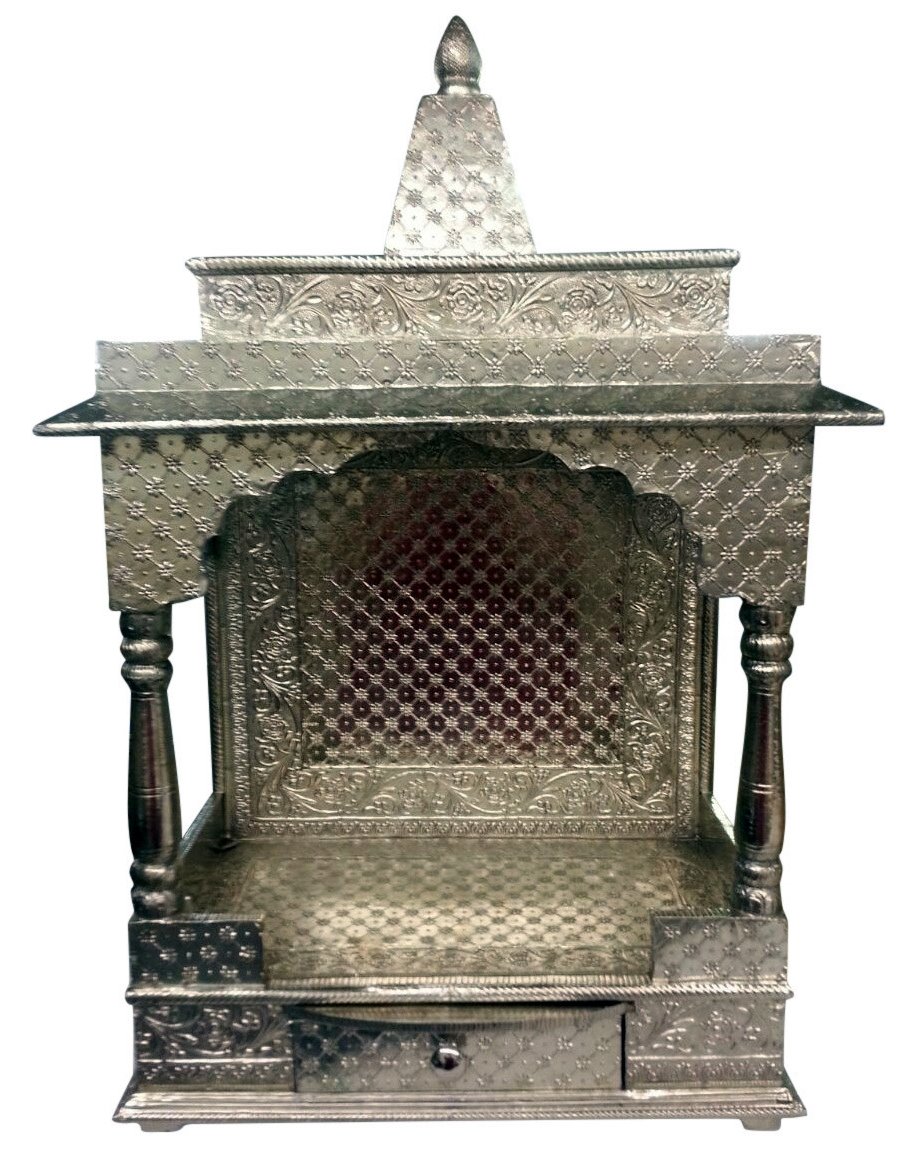 Handmade Oxidized Silver Pooja Mandir Temple For Home, HINDU ALTAR ...