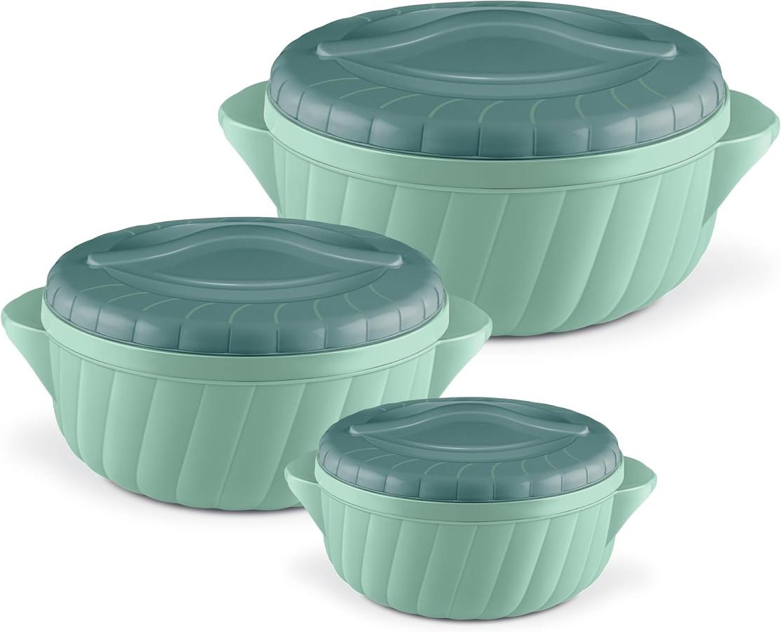 Milton Flora Regular Set Insulated Inner Steel Casserole for Roti 3Pc ...