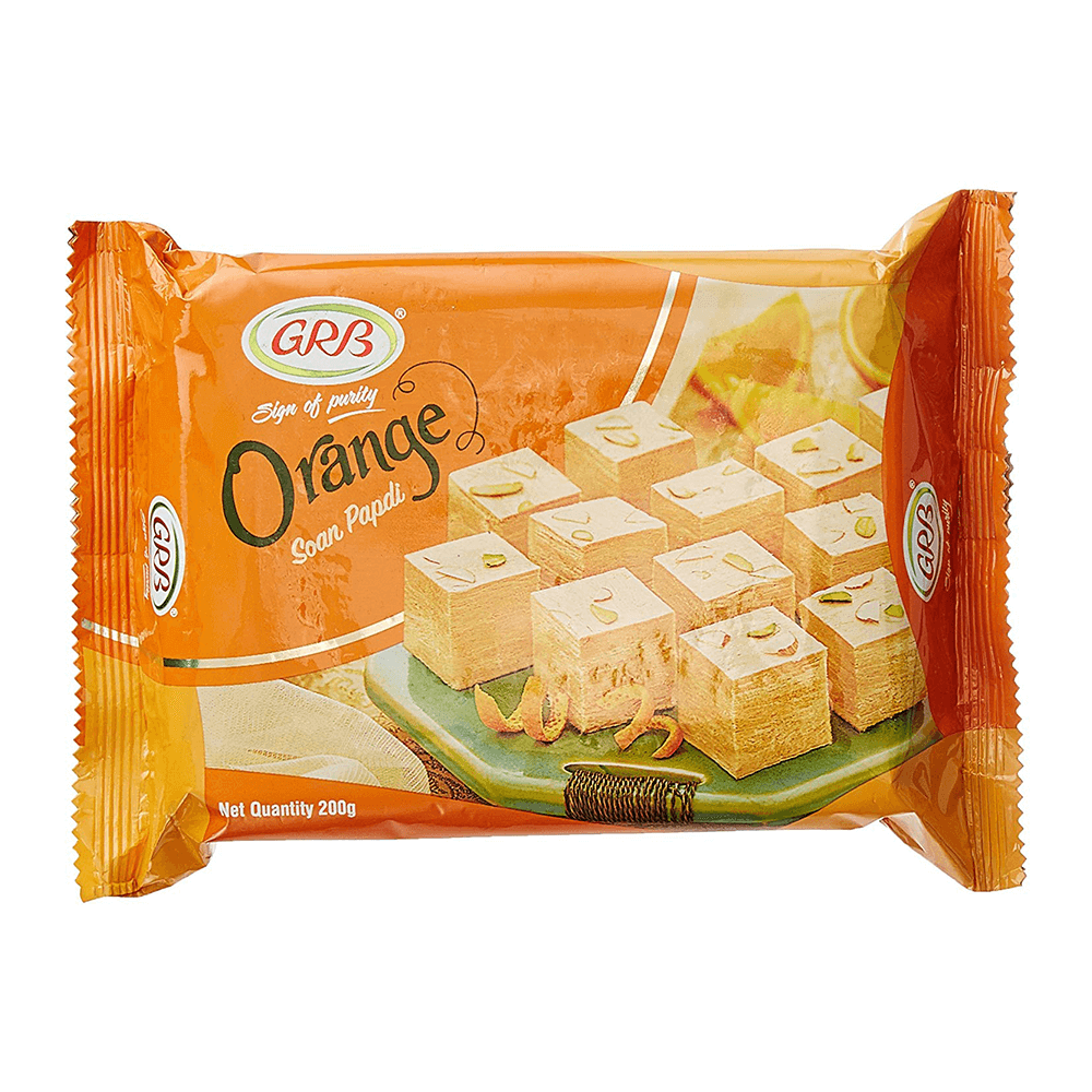 GRB Orange Soan Papdi - 500 gm #42816 | DesiClik.com, USA