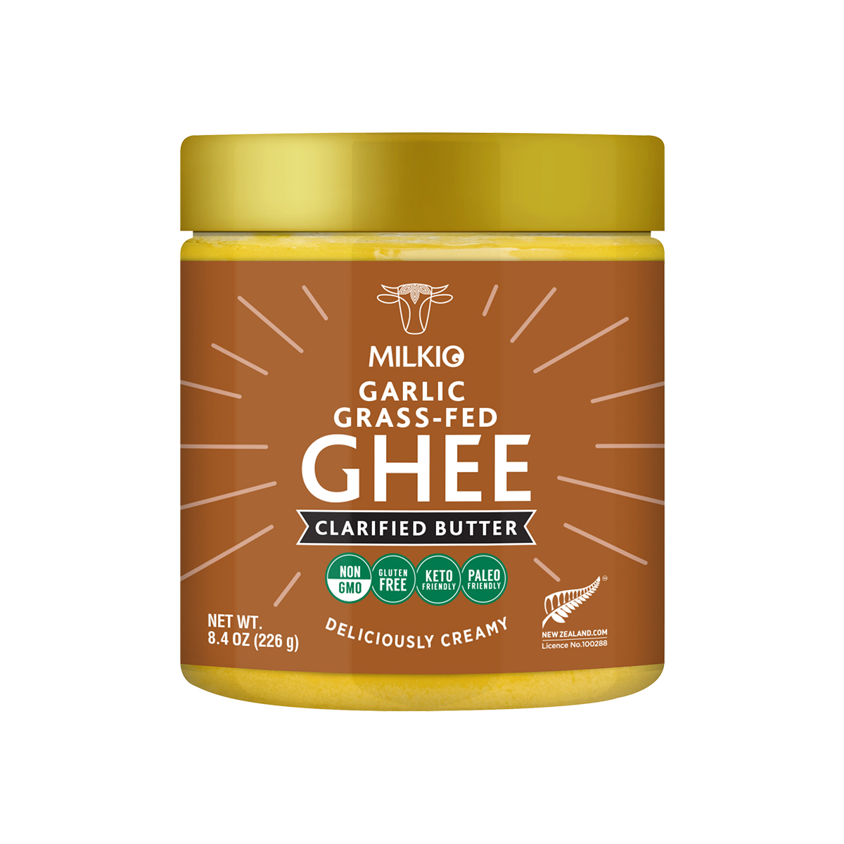 Garlic Grass Fed Ghee MILKIO 8.4 Oz #51970 | DesiClik.com, USA