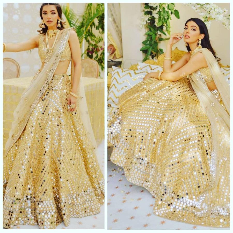 Gold sequin lehenga #58920 | DesiClik.com, USA
