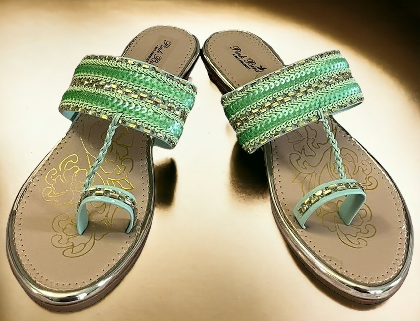 Mint Green Traditional Design Sandals #57286 | DesiClik.com, USA