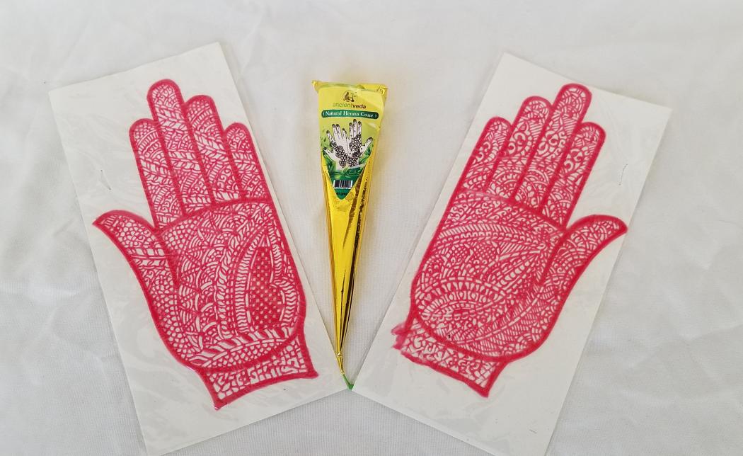 Henna Cone With Ethnic Design Stencils #29021 | DesiClik.com, USA