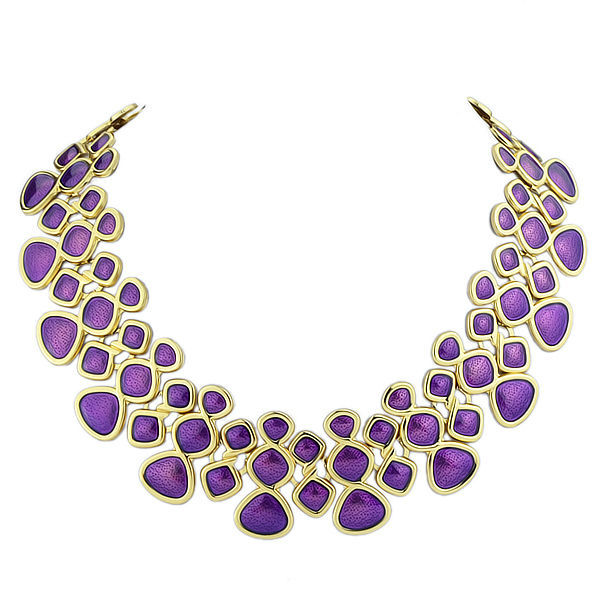 Purple Enamel Stylish Choker Necklace, ENAMEL JEWELRY #24863 | DesiClik ...