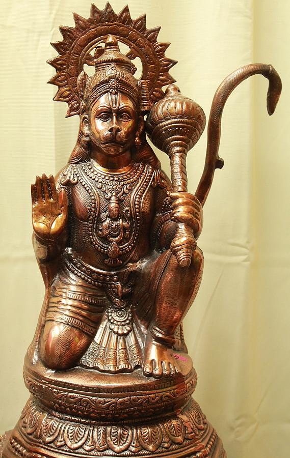 Artistic Black Metal Large Statue of Hanumanji w/ Godda in one Hand 32 ...