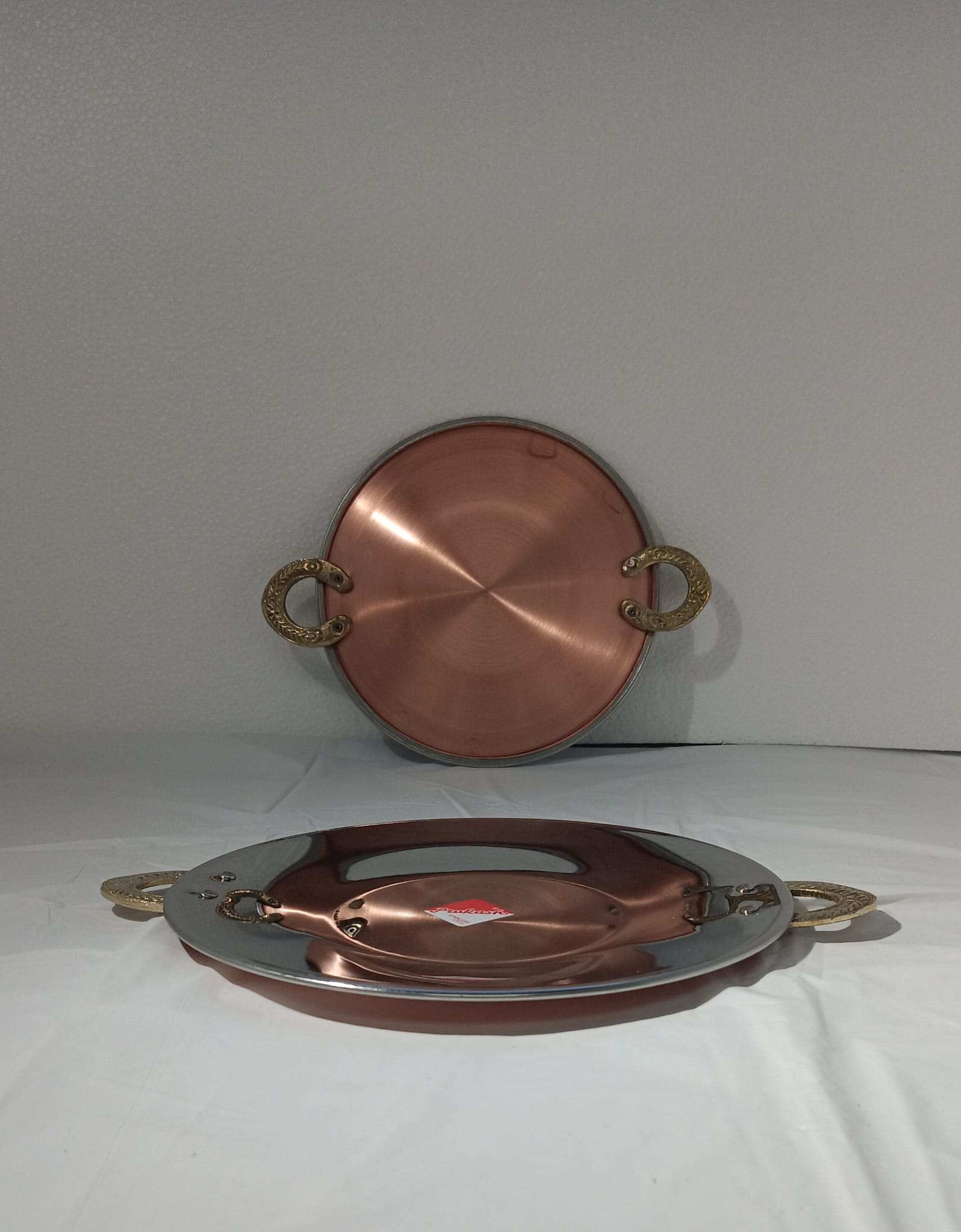 Copper Stainless Steel Tawa for Serving Ware (Plain) - 2 Sizes #59430 ...