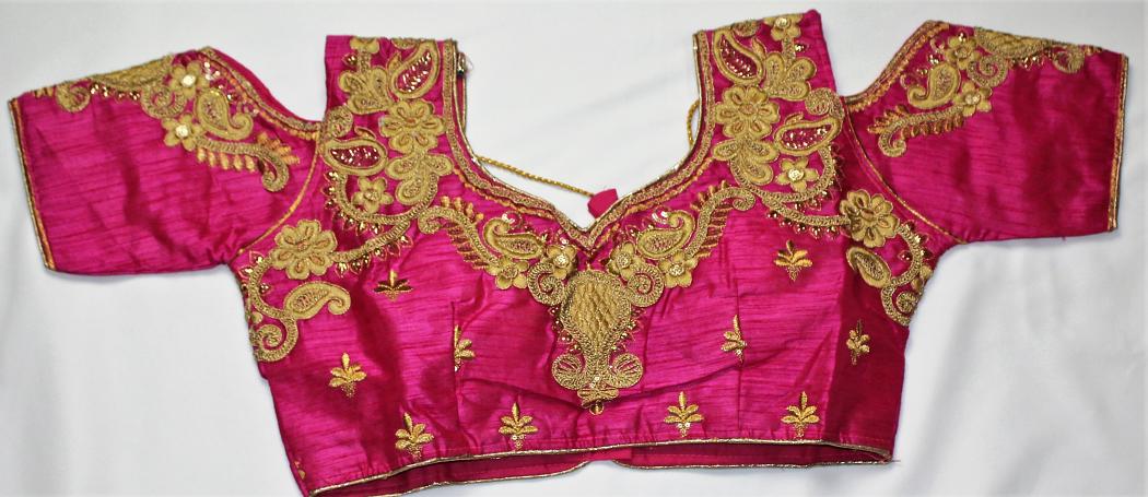 Magenta Pink Blouse w/ Sequin work (40'') #35153 | DesiClik.com, USA