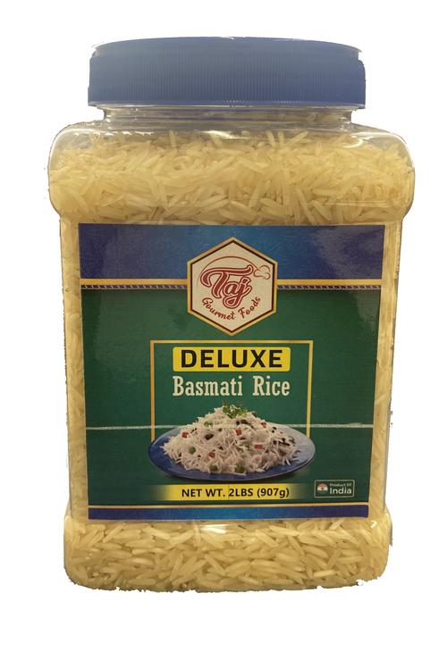 TAJ Deluxe Basmati Rice 2lbs(907g) Jar Pack #51719 | DesiClik.com, USA