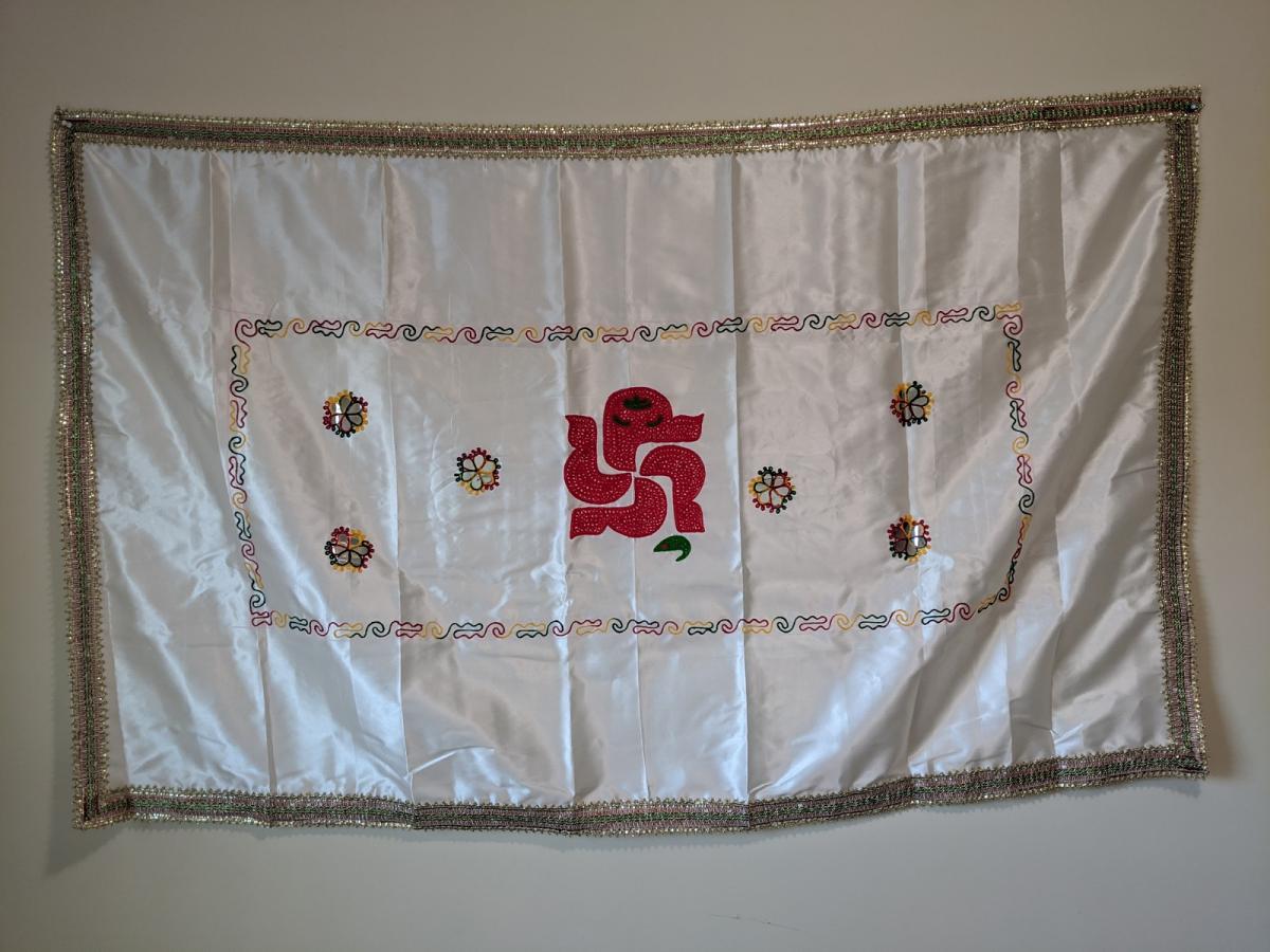 Satin Embellished Ganesh Antarpat for Wedding 70" #40856 | DesiClik.com ...