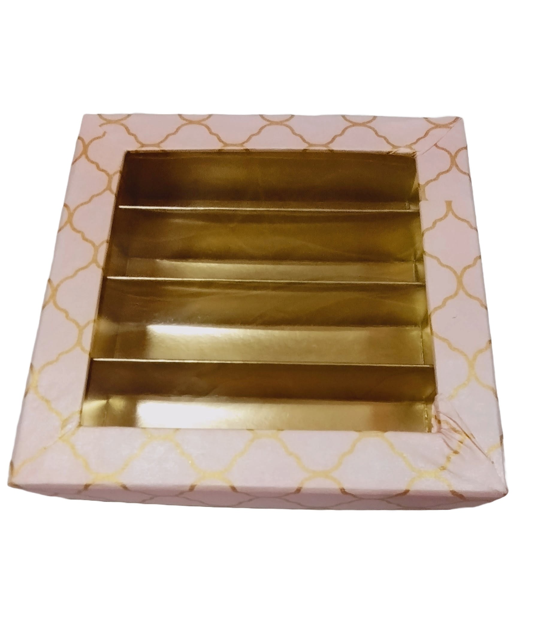 Fancy Sweets Boxes in Baby Pink Golden Design W/ Window - 500 Gms ...