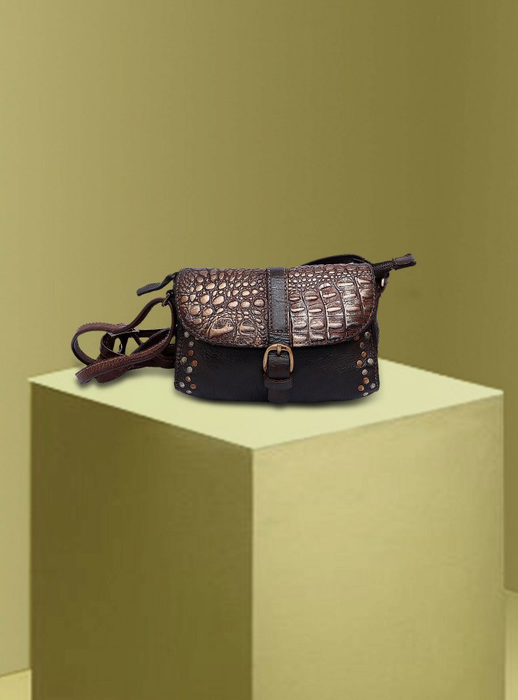 Trendy Women's Leather Handbag Bitter Chocolate Color #31386 | DesiClik ...