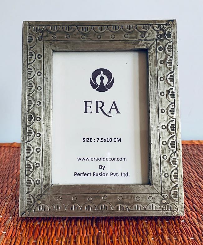 Picture Frame with Carved Rustic Metal Rimming #36462 | DesiClik.com, USA