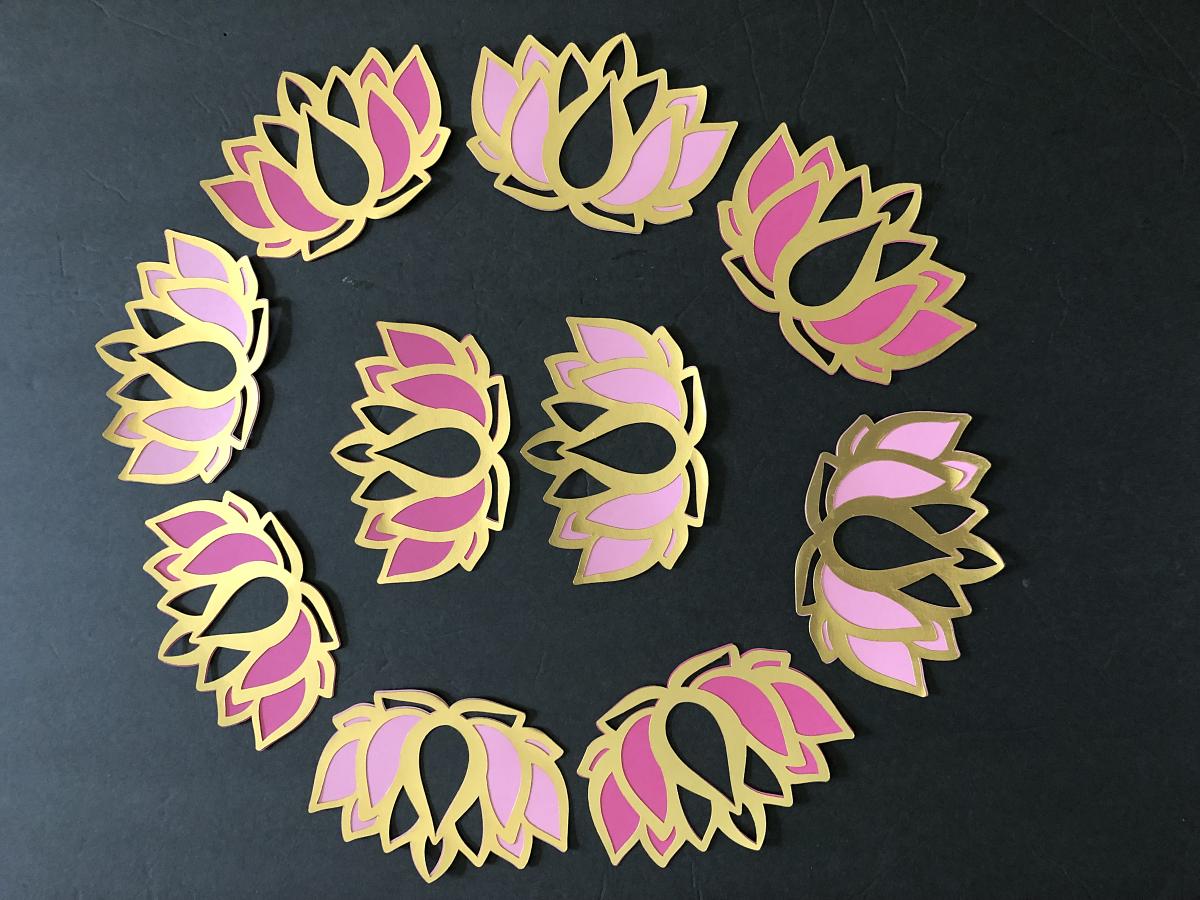 Set of 10 Pcs Pink Shade Paper Craft Lotus for Decorations #56782 ...