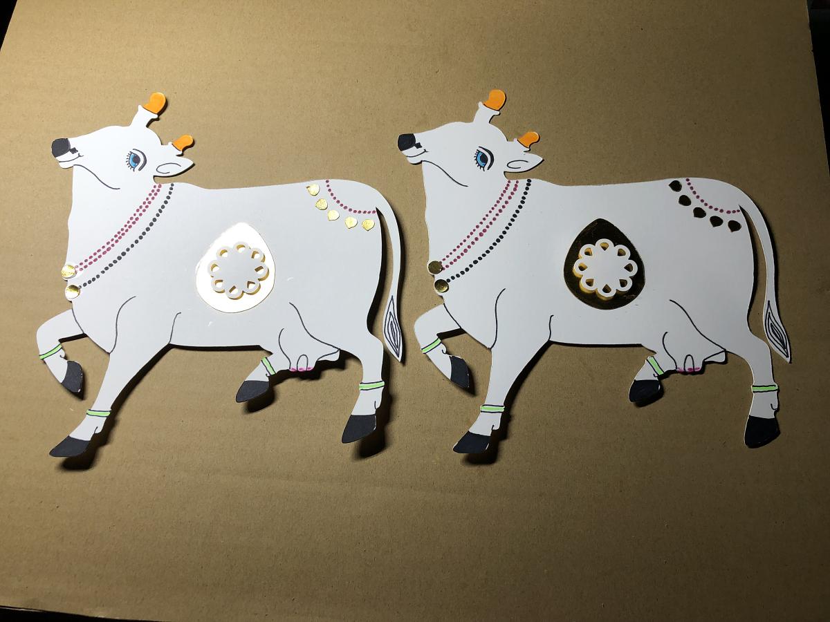 Dozen (12pcs) Pichwai cow cutouts for backdrop decorations for Vrathas ...