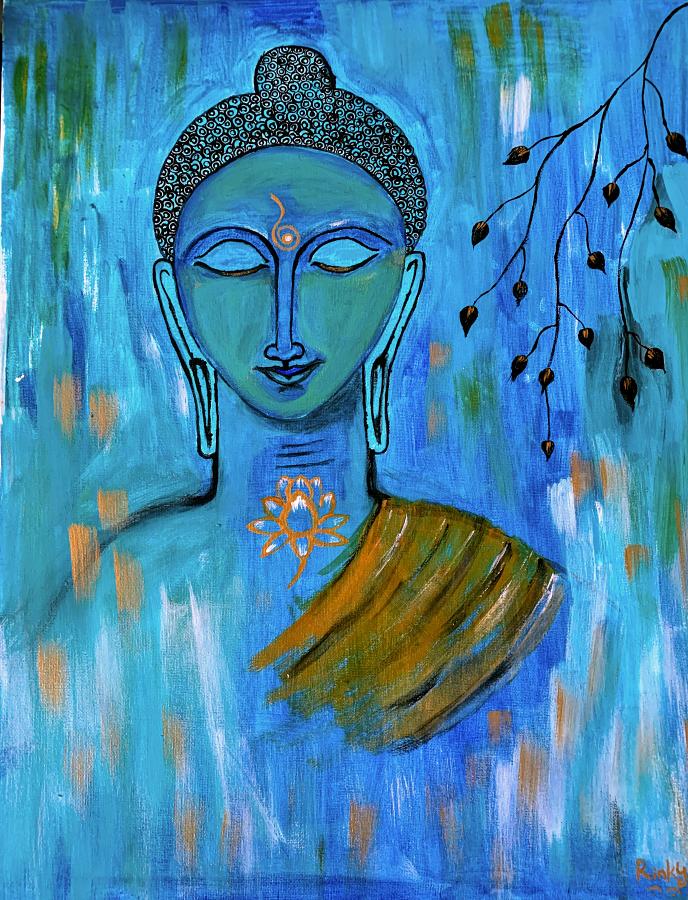 Peace and Harmony (Buddha Painting) 16x20" #44589 | Buy Indian Art ...