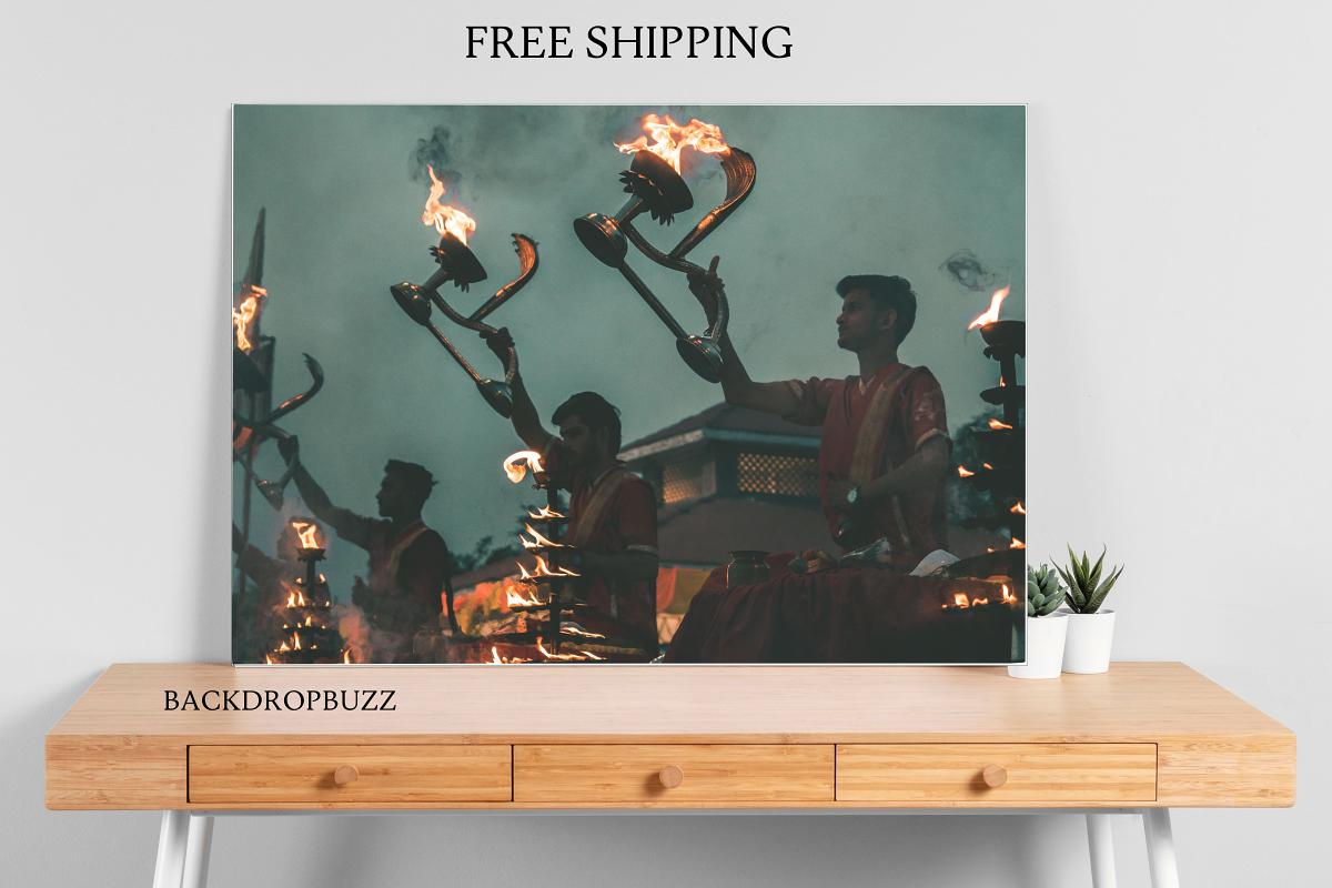 Varanasi Priests Landscape poster 28 × 18 inches #52291 | Buy Indian ...